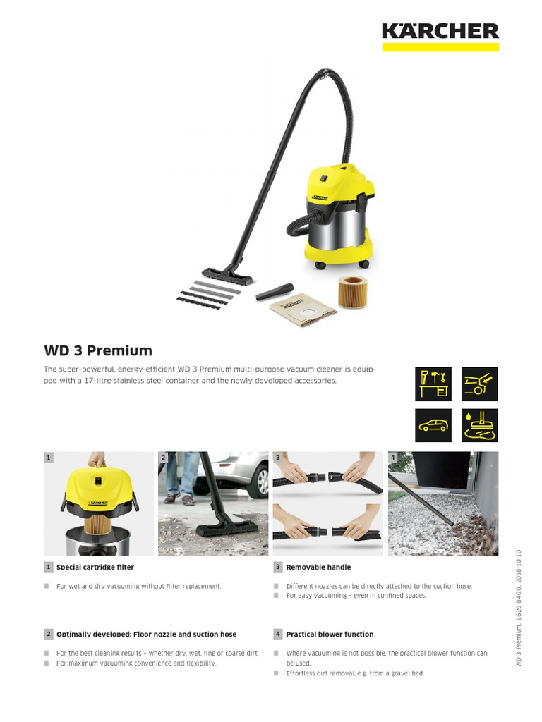 WD 3 Premium | PDF | Vacuum Cleaner | Manufactured Goods