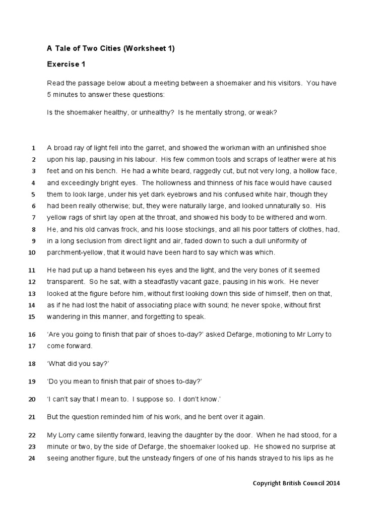 DR Manette Worksheet 1 | PDF | Clothing