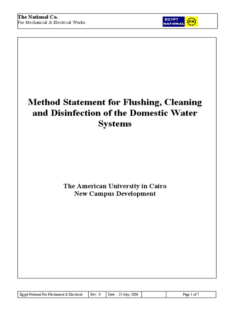 Water System Flushing and Disinfection Method | PDF | Tap Water | Water