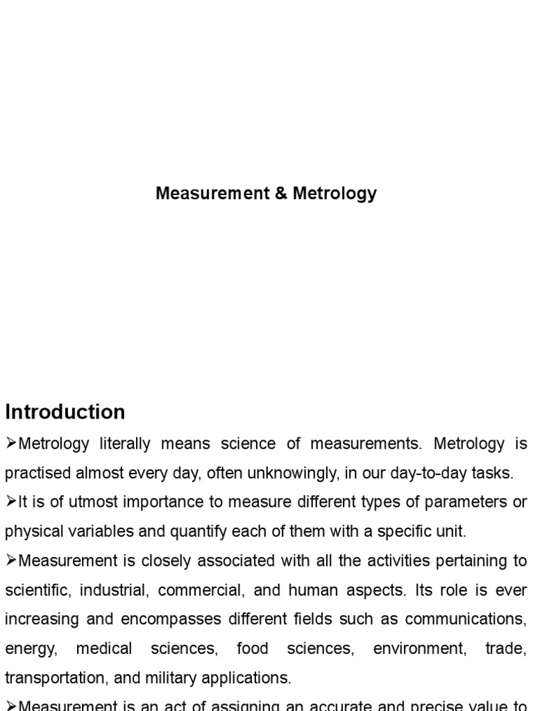 Measurement & Metrology | PDF | Engineering Tolerance | Accuracy And Precision
