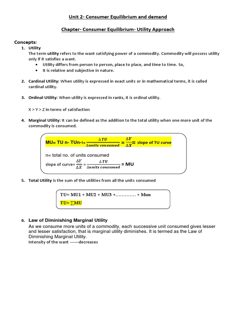 Understanding Consumer Equilibrium Through Utility Analysis | PDF ...