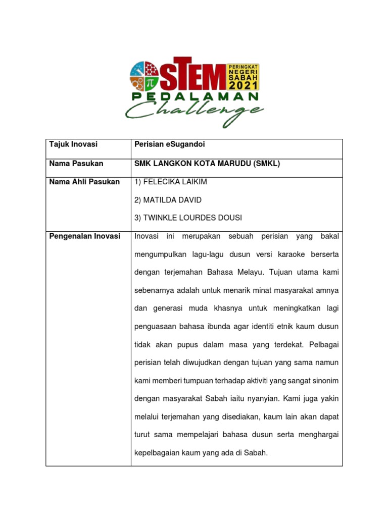 Template Laporan STEM 2021 | PDF
