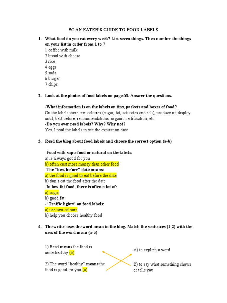 Understanding 5C Food Labels | PDF | Cooking, Food & Wine | Lifestyle