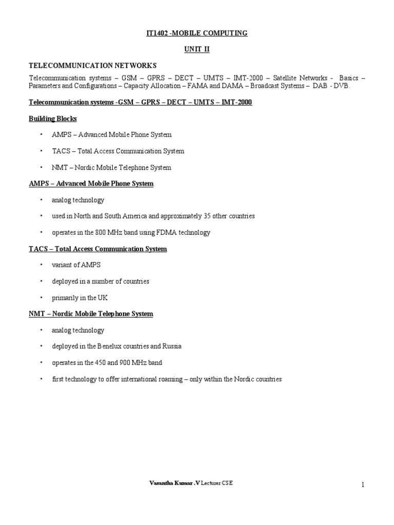 Mc Ii Unit Pdf Communications Satellite Telecommunications