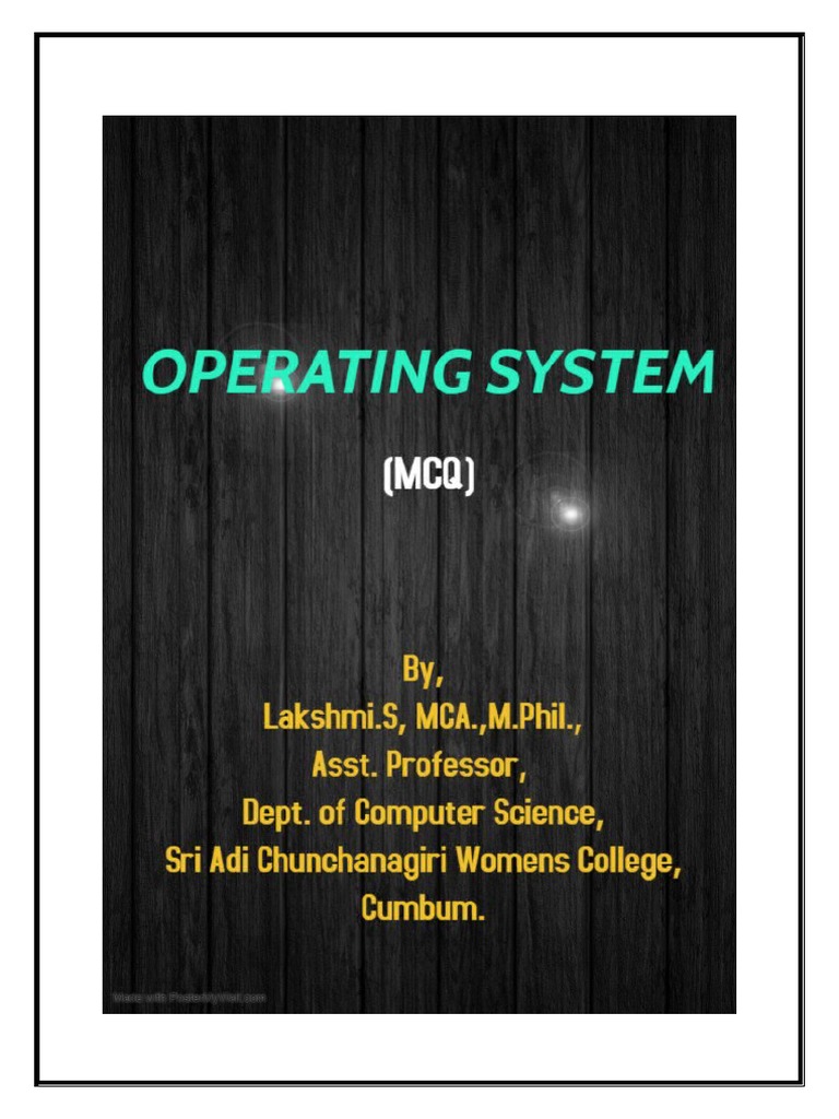 Operating System MCQ | PDF | Scheduling (Computing) | Computer File