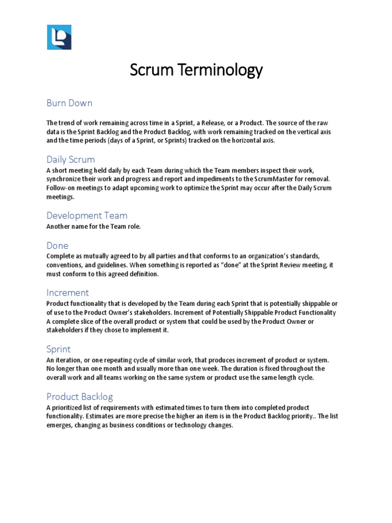 Scrum Terminology Updated | PDF | Scrum (Software Development ...