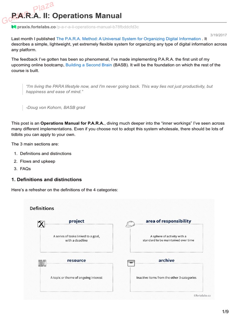 PARA II Operations Manual | PDF | Backup | Computer File