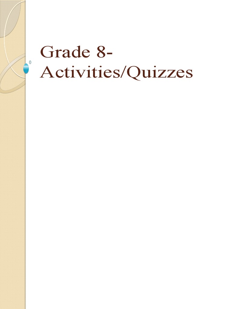 Grade 8 - Activities | PDF