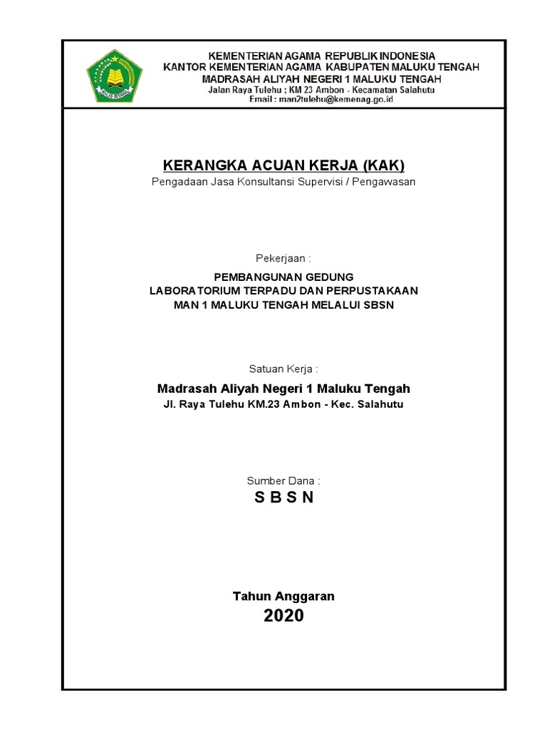 Pengawasan Pembangunan MAN 1 Maluku Tengah | PDF | Karier ...