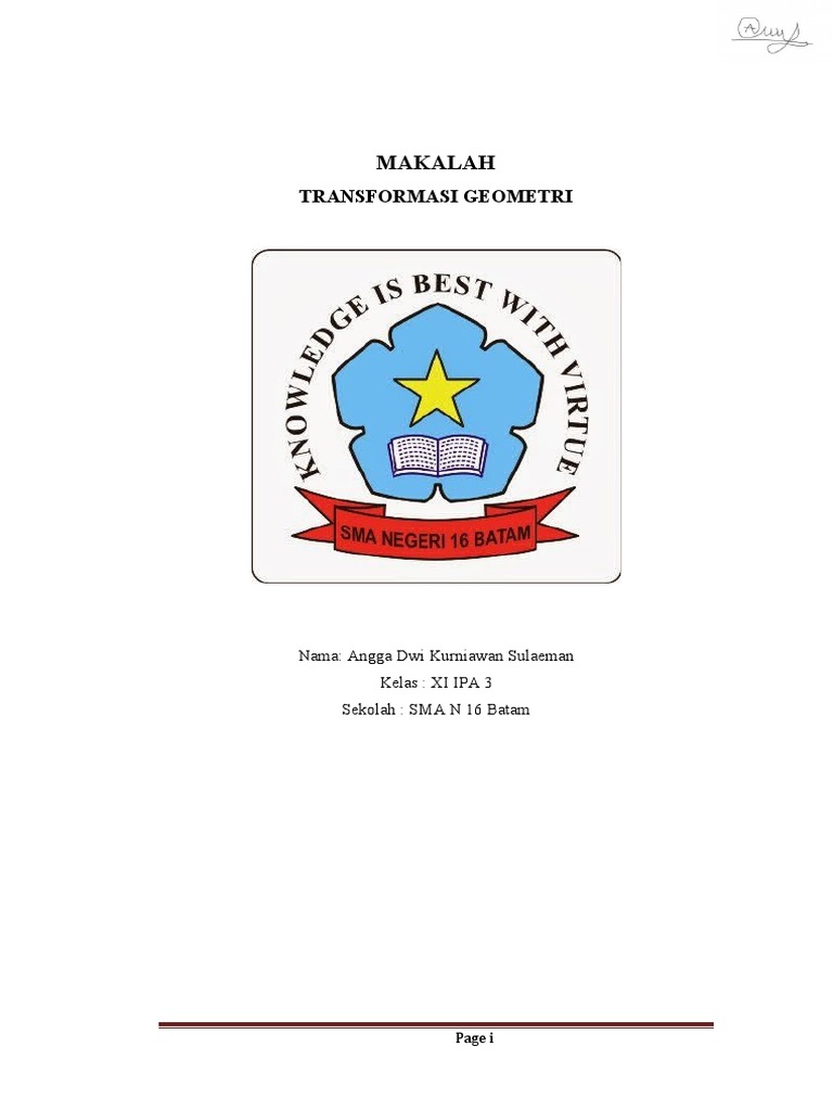 Makalah Transformasi Geometri | PDF | Metode & Bahan Ajar