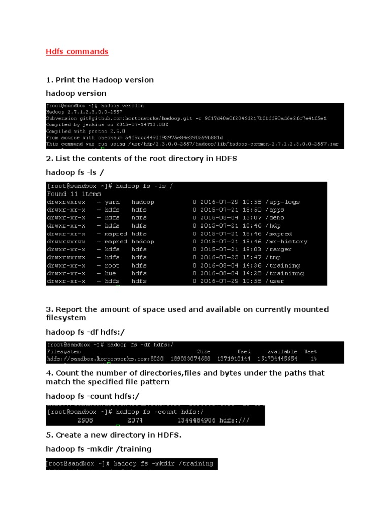 Hdfs Commands | Download Free PDF | Apache Hadoop | Computer File