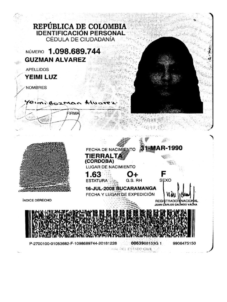 Yeimi Guzman Cedula y Documentos Del Pedido | PDF