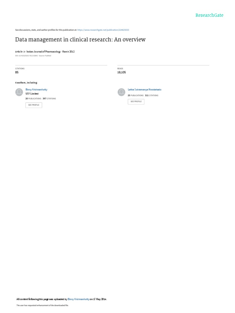 IJParticleon Data Management | PDF | Databases | Clinical Trial