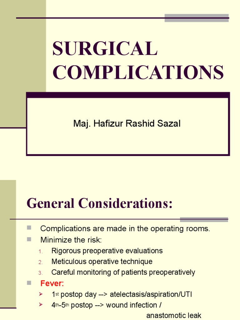 Surgical Complications | PDF | Shock (Circulatory) | Hyperglycemia