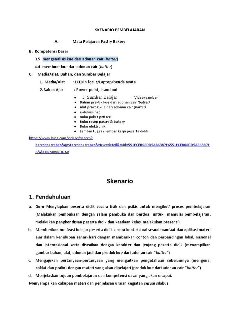 Skenario Pembelajaran | PDF