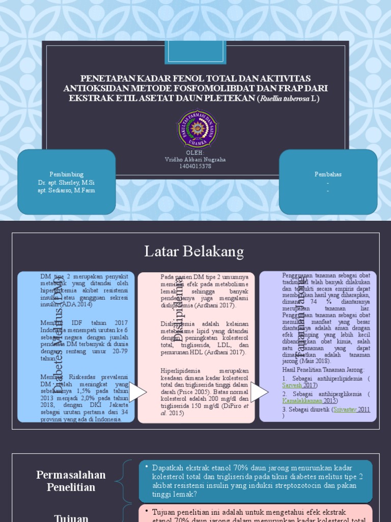 Penetapan Kadar Fenol Total Dan Aktivitas Antioksidan Metode ...