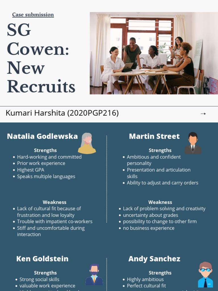 Case Submission: SG Cowen: New Recruits | PDF | Recruitment | Applied ...