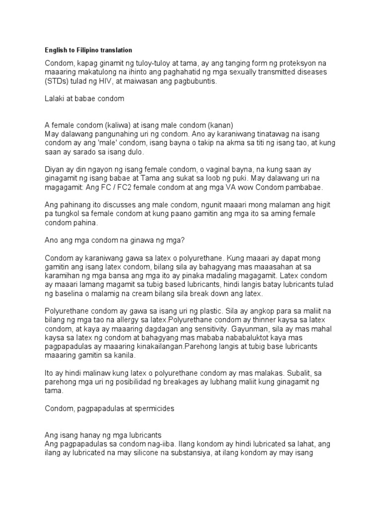 Condom Pdf