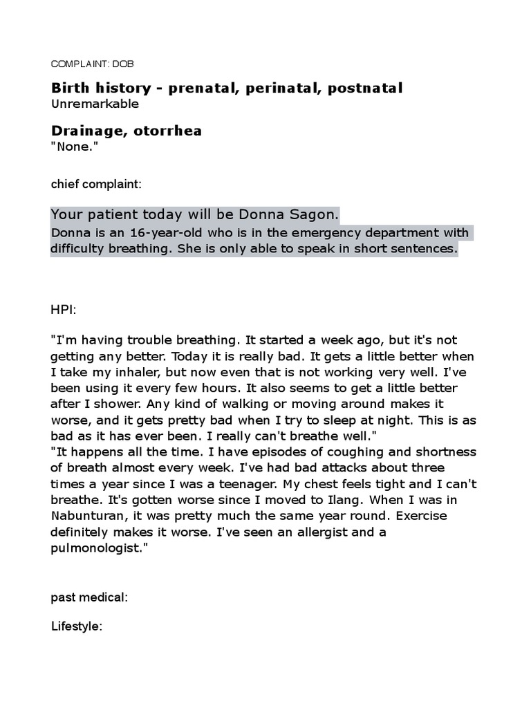 Soap Notes Asthma | PDF | White Blood Cell | Allergy