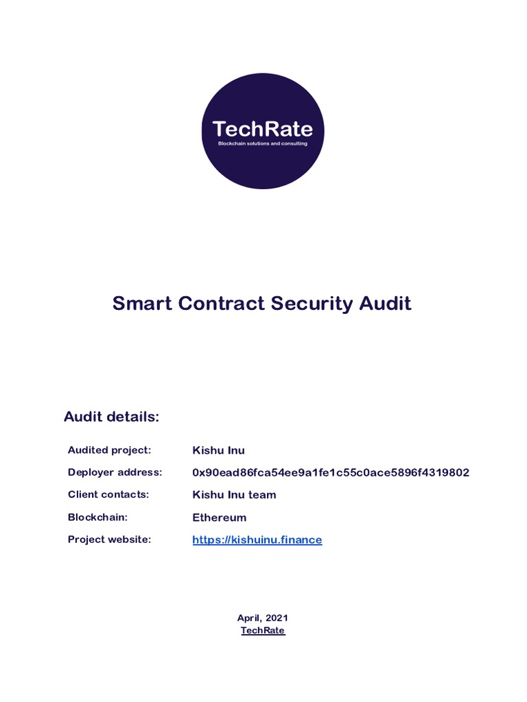 KishuInu Audit TechRate | PDF | Justice | Crime & Violence