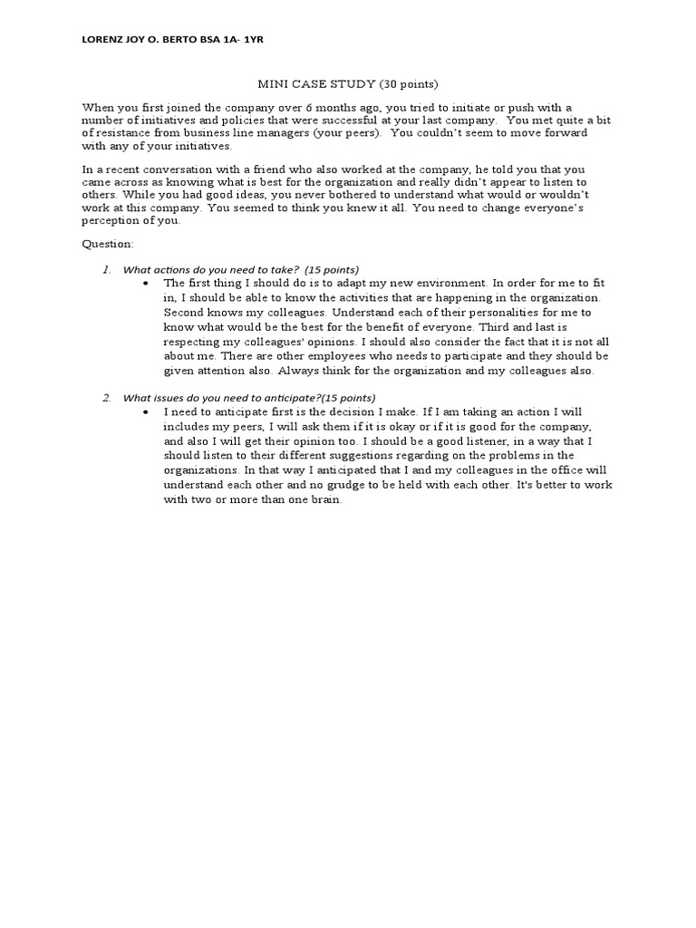 Leadership Mini Case Study | PDF | Career & Growth | Self-Improvement
