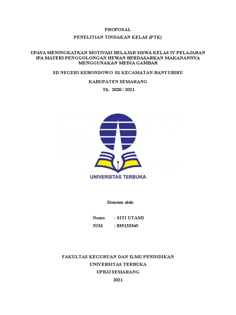 Proposal PTK Siti Utami | PDF