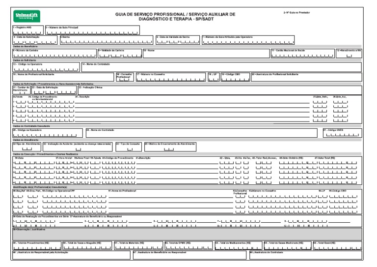 UNIMED Guia de SP Sadt | PDF