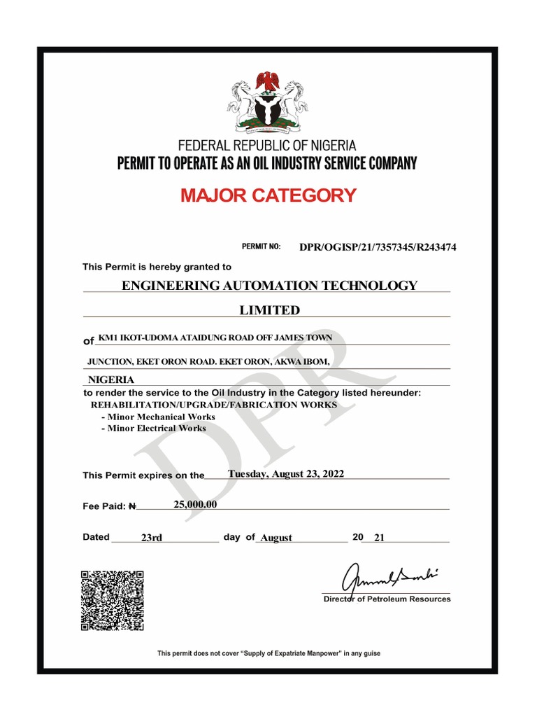 DPR Permits Rehabilitation Upgrade Fabrication Works | PDF