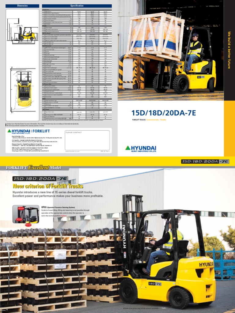 15D/18D/20DA-7E: Dimension Specification | PDF | Forklift | Truck
