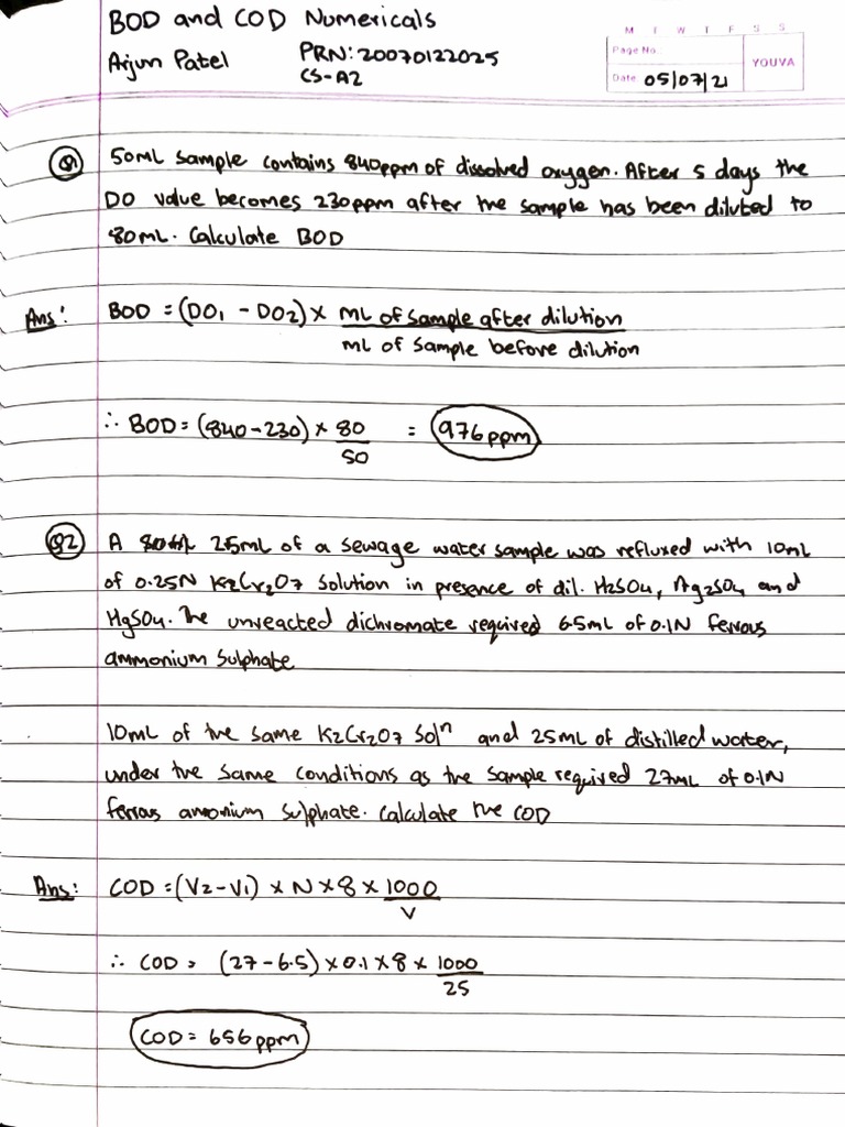 Cod, Bod Numericals - Arjun Patel | PDF