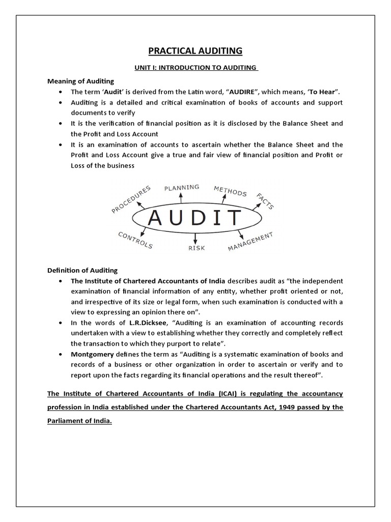 Practical Auditing Notes - Jeganraj | PDF | Audit | Bookkeeping