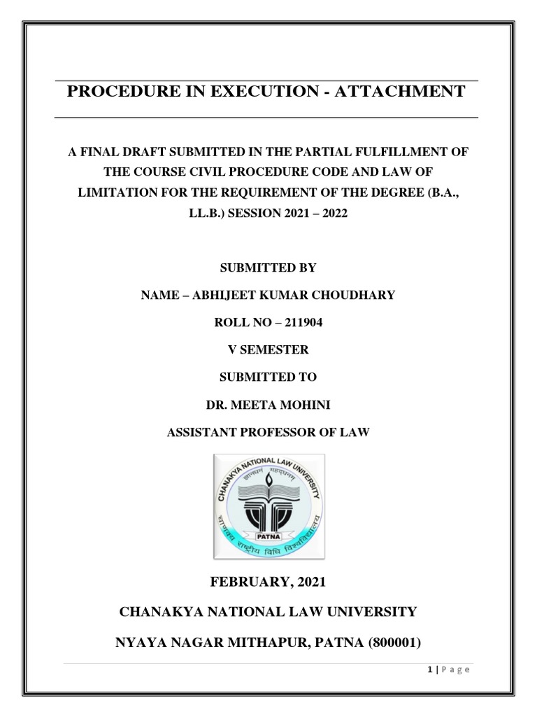 Final Draft CPC - Project | PDF | Judgment (Law) | Property