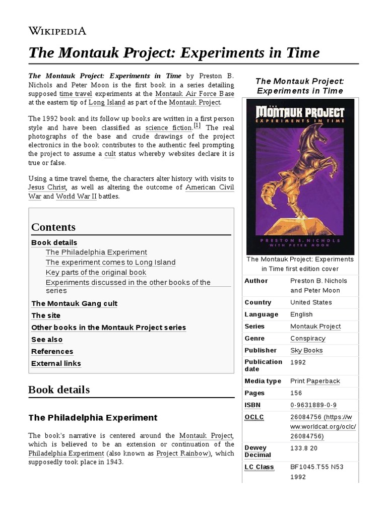 The Montauk Project: Experiments in Time by Preston B | PDF