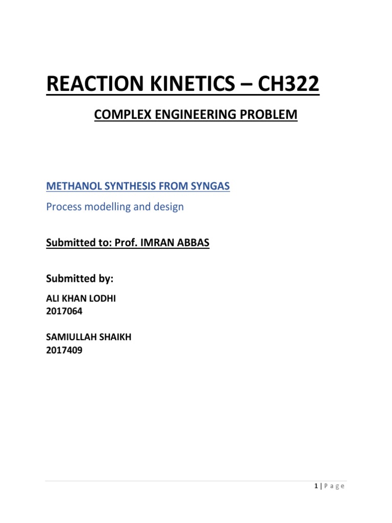 Methanol Synthesis From Syngas | PDF | Gasification | Methanol