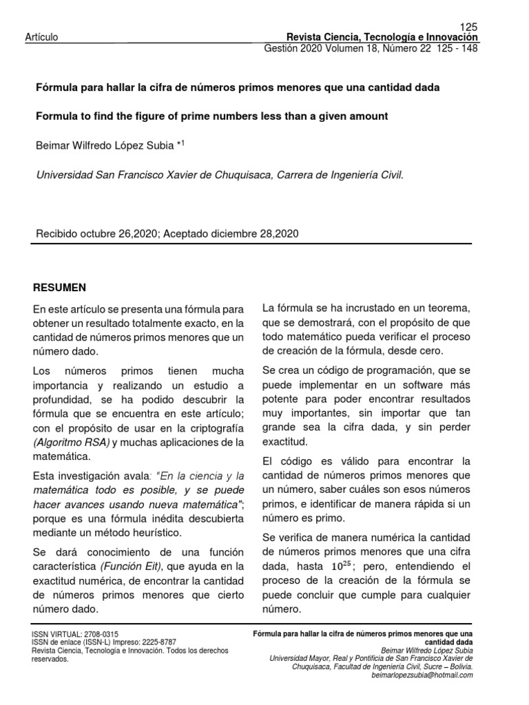 Fórmula Números Primos | PDF | Triángulo | Matemáticas