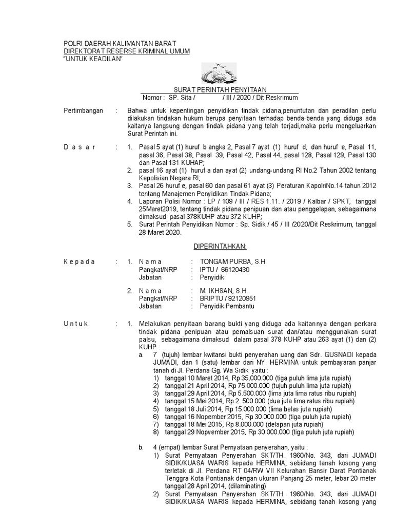 SP Sita Gusnadi (Format) | PDF