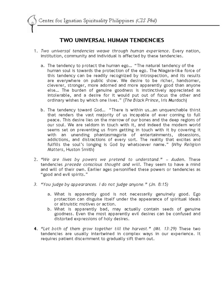 Two Universal Human Tendencies | PDF