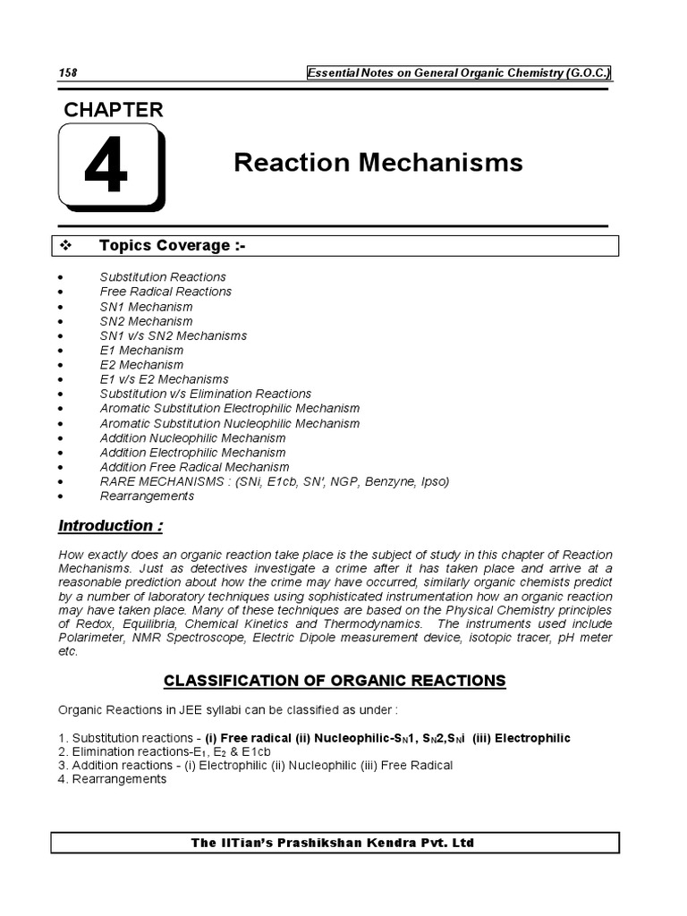 Reaction Mechanisms GOC Book | PDF | Chemical Reactions | Unit Processes