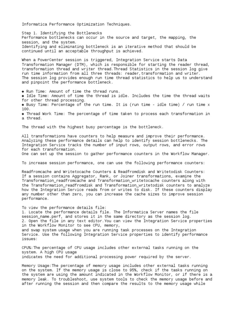 Performance Optimization Techniques | PDF | Database Index | Databases