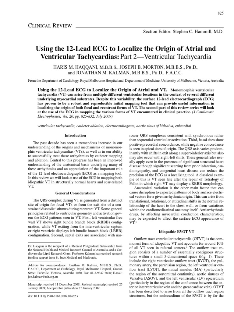 Using The 12-Lead ECG To Localize The Origin of Atrial and Ventricular ...