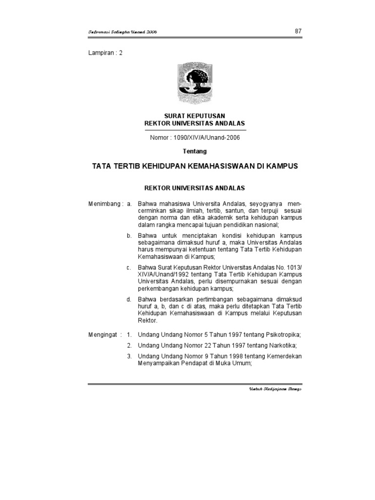 Contoh Tatib Kampus | PDF