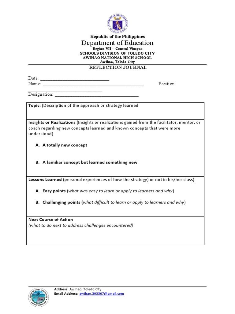 Teacher Reflection Guide | PDF | Career & Growth | Social Science