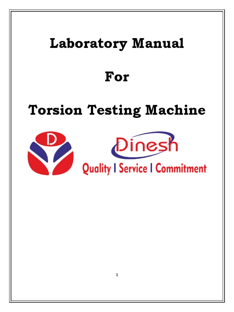 Torsion Test Machine Lab Manual | PDF | Machines | Transmission (Mechanics)
