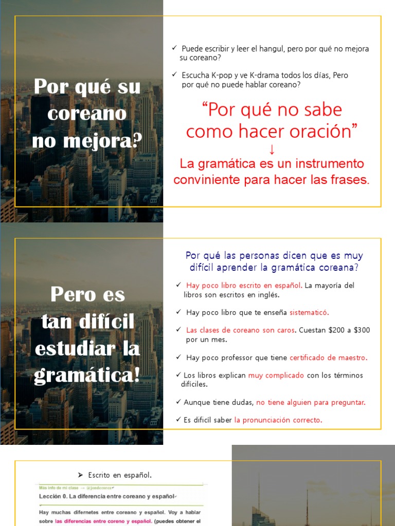 Por Qué Debes Aprender Gramática COREANA MANUAL | PDF | Lenguaje ...