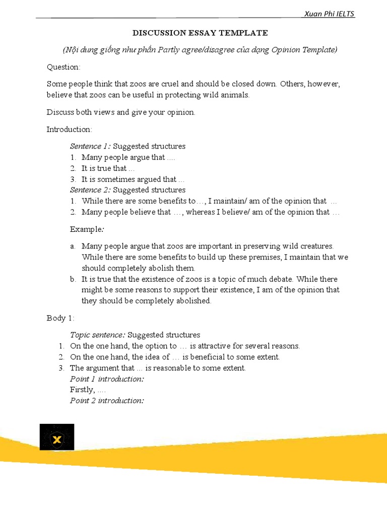 Discussion Essay Template | Download Free PDF | Reason | Zoo