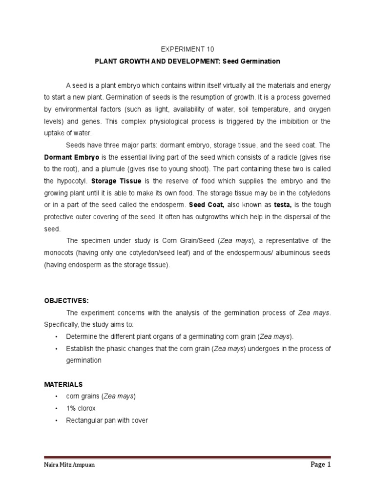 PLANT GROWTH AND DEVELOPMENT: Seed Germination | PDF | Seed | Landscape ...