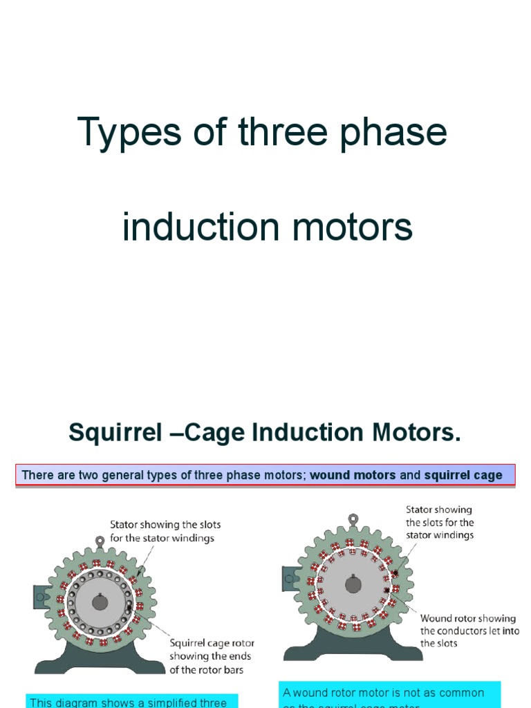 Types of Three Phase Induction Motors | PDF | Electric Motor | Equipment