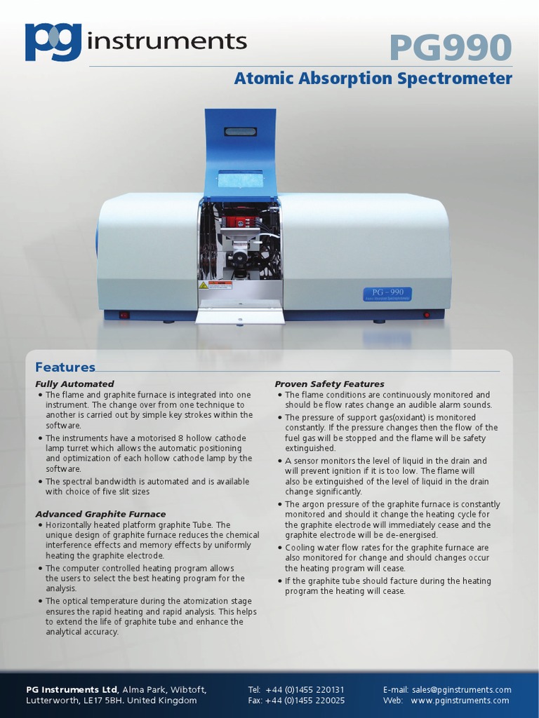 990 Atomic Absorption Spectrometer | PDF | Atomic Absorption ...