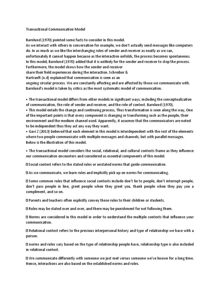 Transactional Communication Model | PDF | Communication | Cross ...