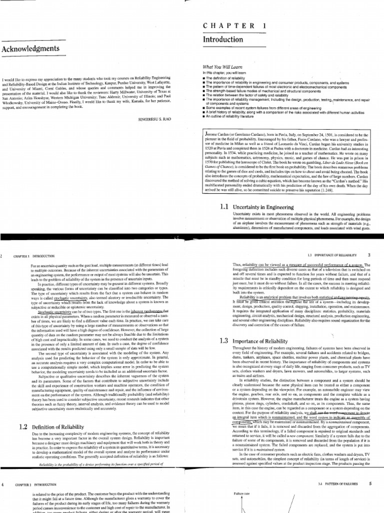 Reliability Engineering ch1 | PDF
